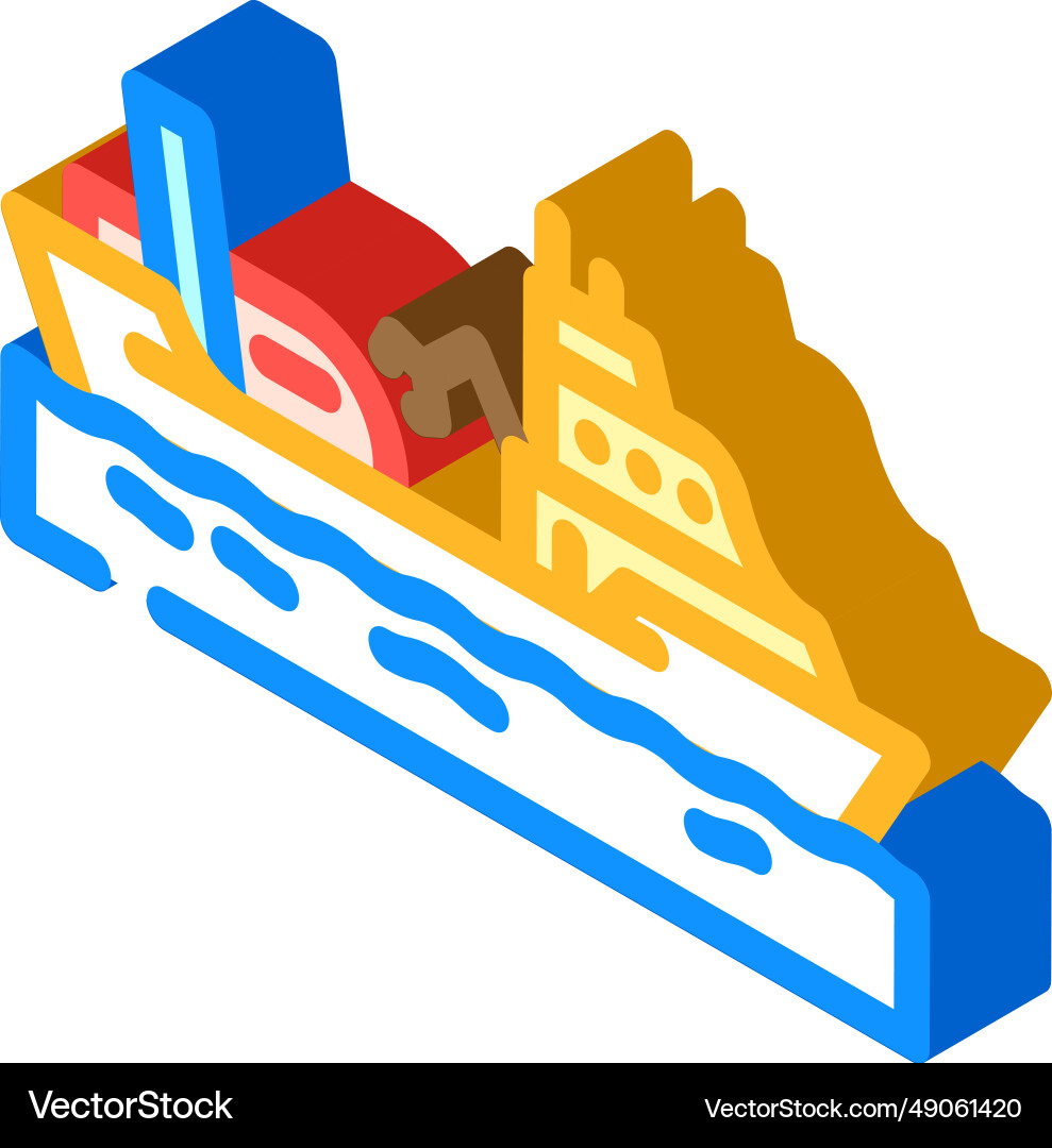 Oceanographic research vessel isometric icon Vector Image