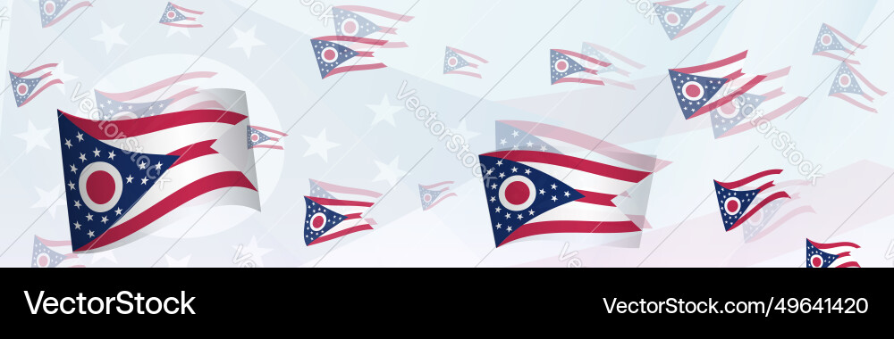 Ohio flag-themed abstract design on a banner Vector Image