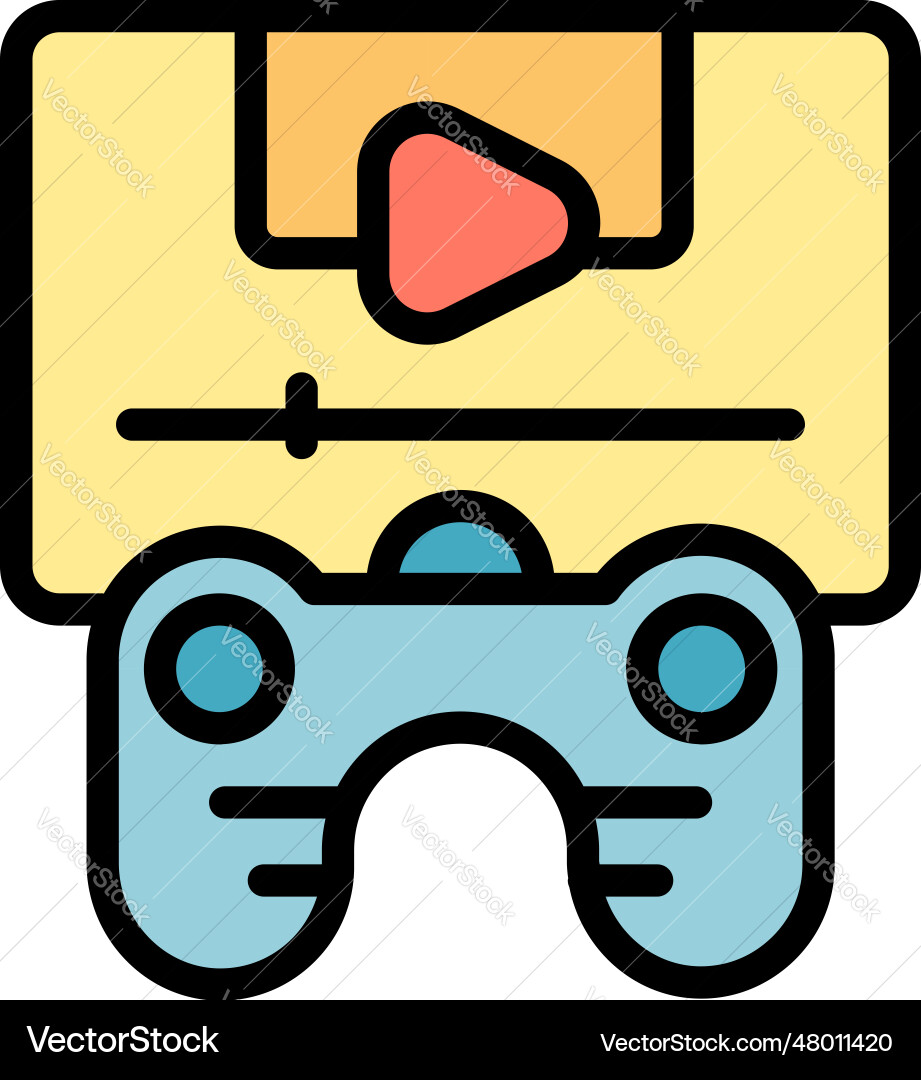 Play joystick icon flat Royalty Free Vector Image