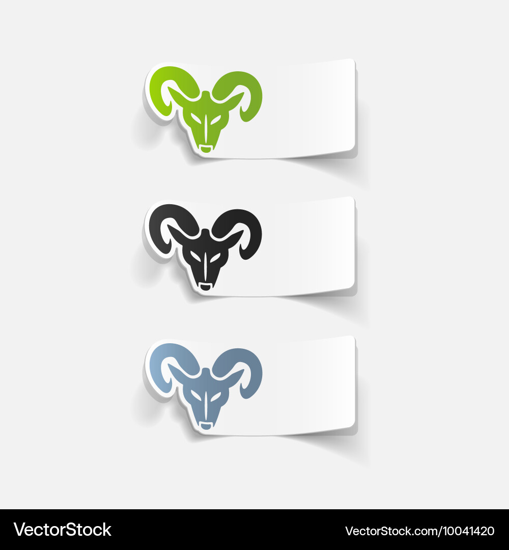 Realistic design element head of the ram Vector Image
