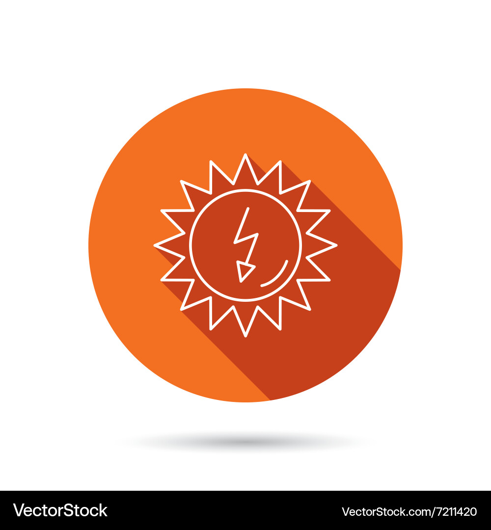 Solar energy icon ecological resources sign Vector Image