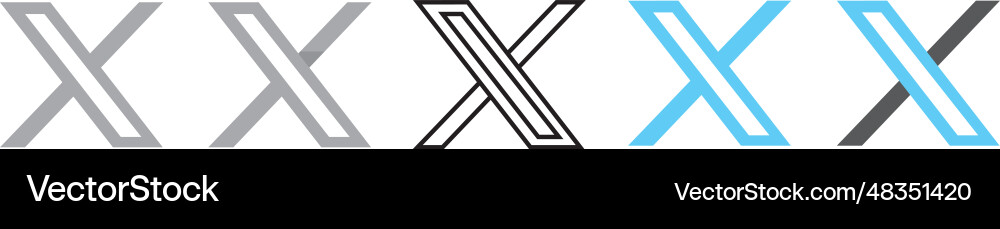 Twitter new logo iconstwitter x Royalty Free Vector Image