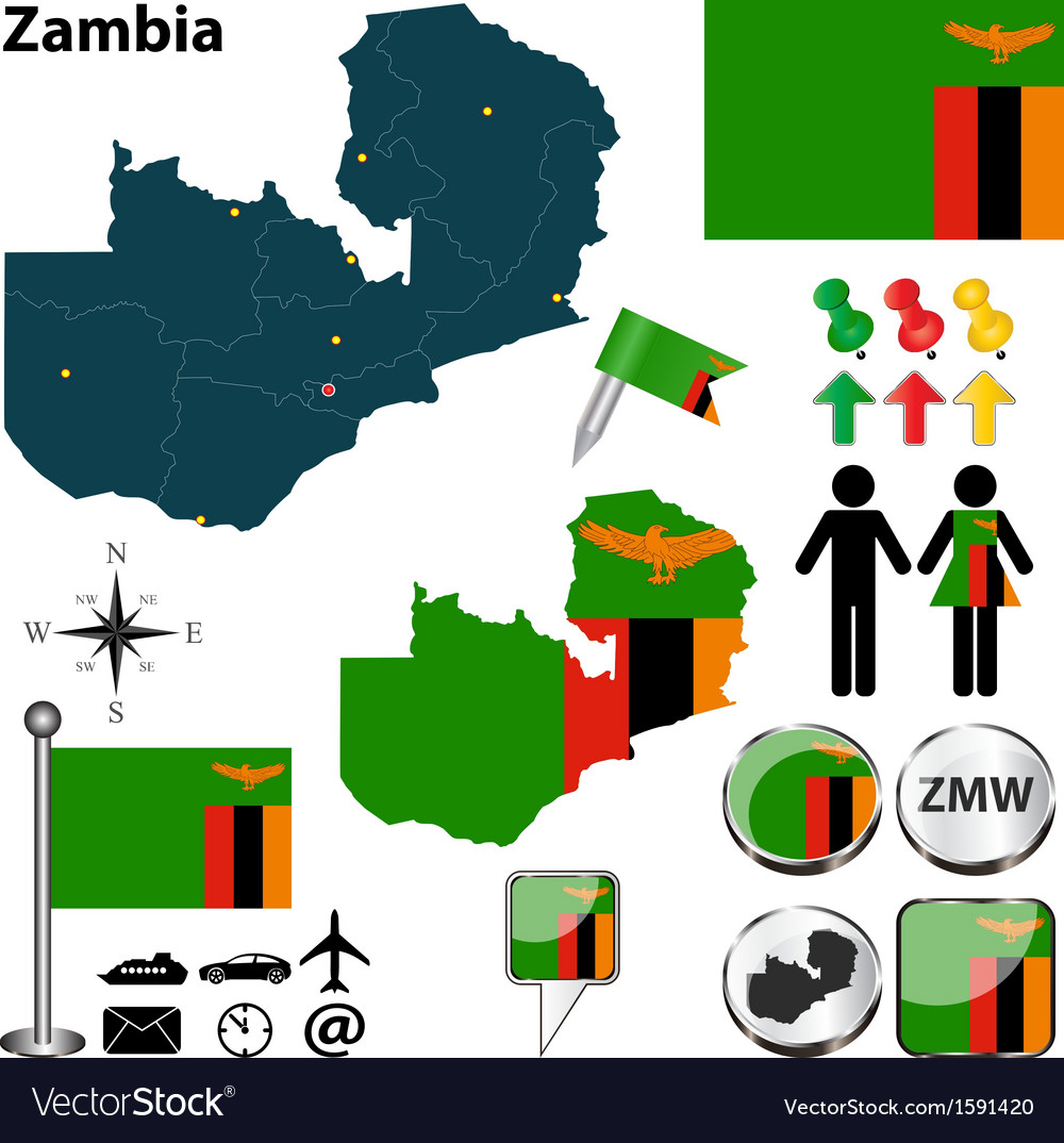 Zambia Map Royalty Free Vector Image Vectorstock