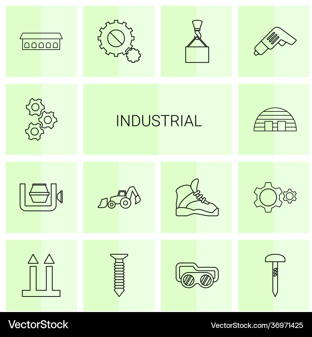 14 industrial icons Royalty Free Vector Image - VectorStock
