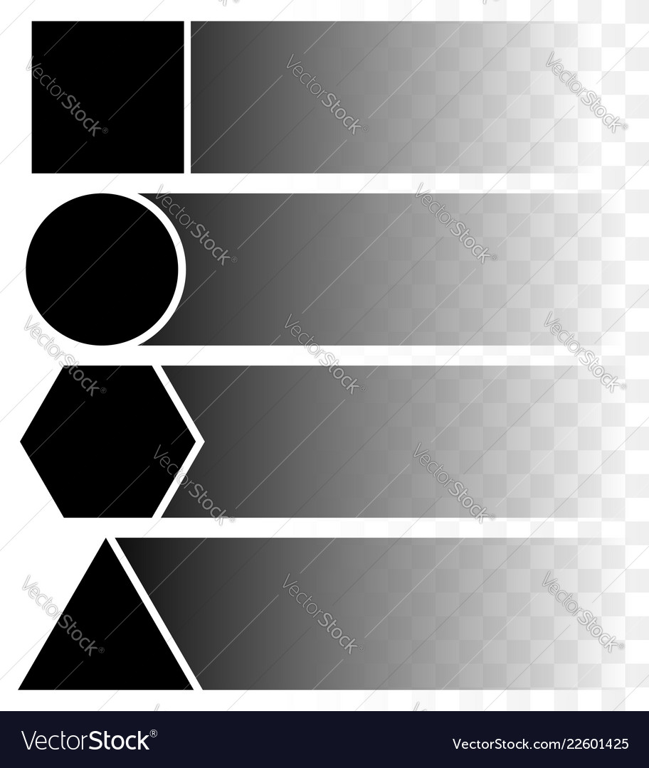 Fading banners with basic shapes shapes casting Vector Image