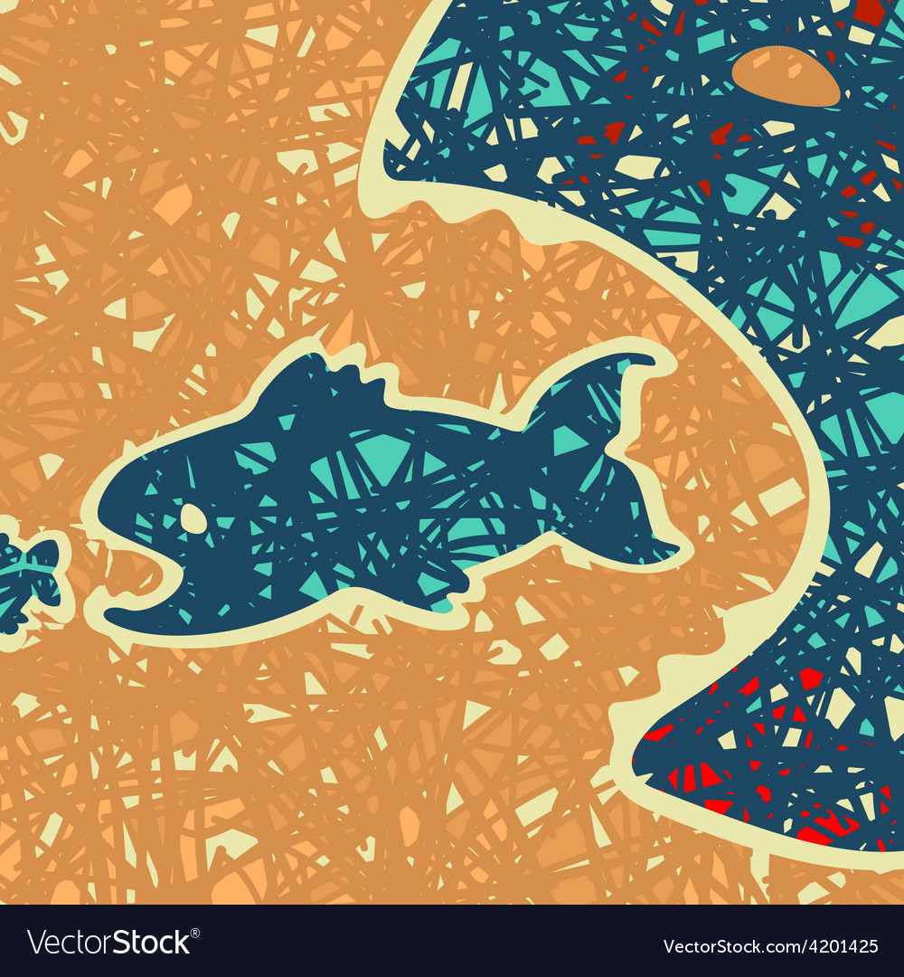 Fish predator background Royalty Free Vector Image