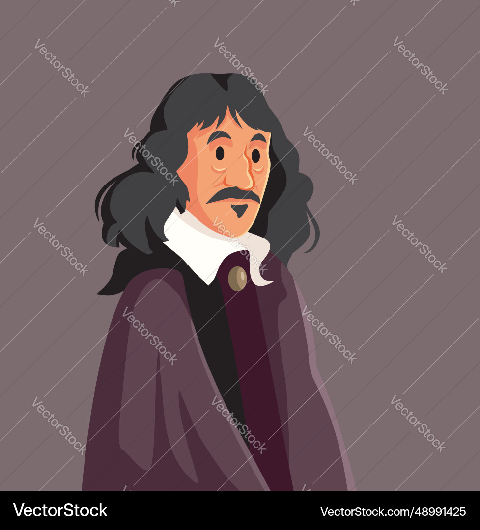 French philosopher rene descartes cartoon Vector Image