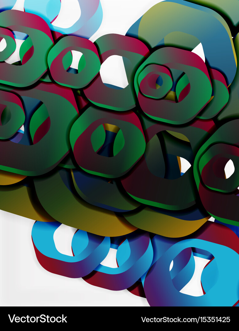 Geometric abstract background cut chain shapes Vector Image