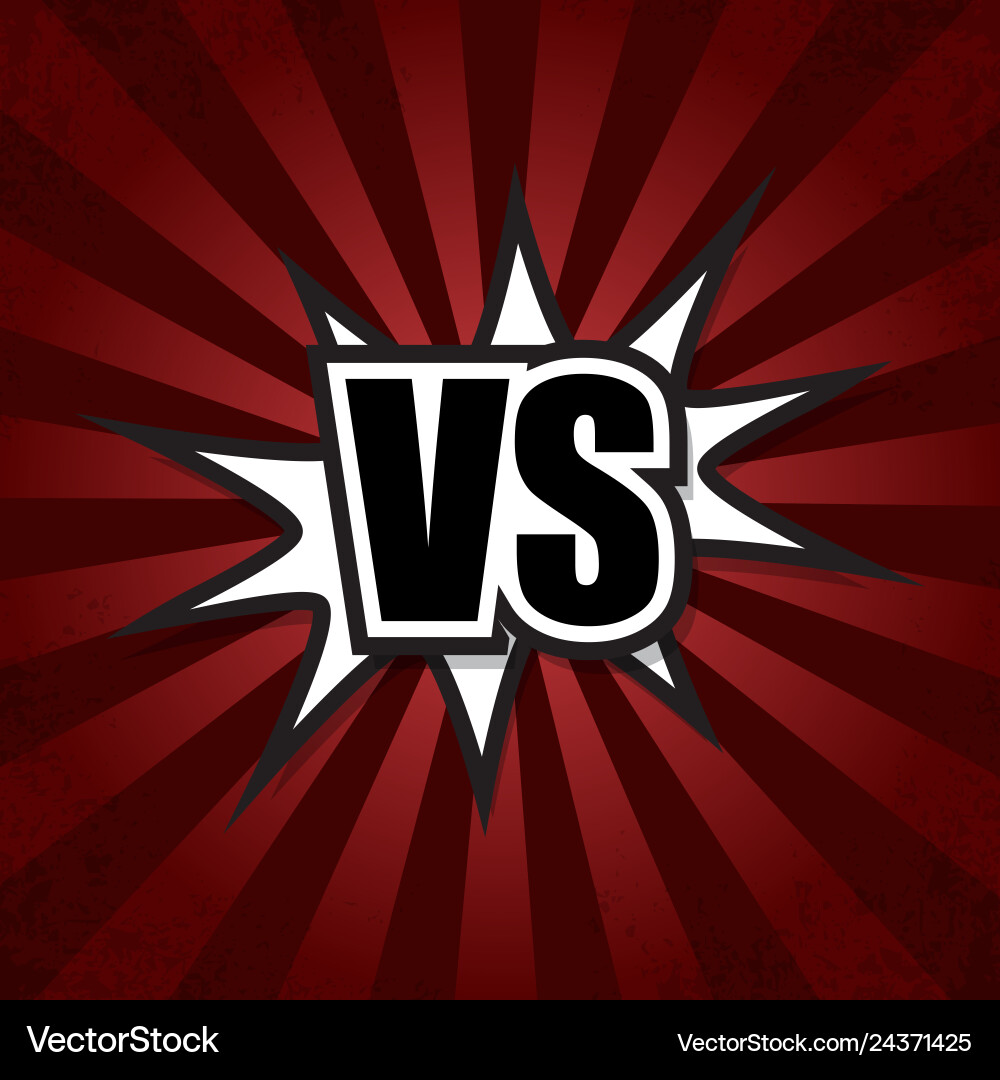 Letters v s on the retro background ray Royalty Free Vector