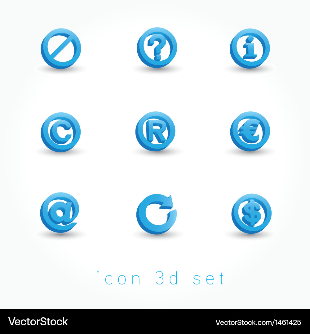 Set of icons 3d Royalty Free Vector Image - VectorStock