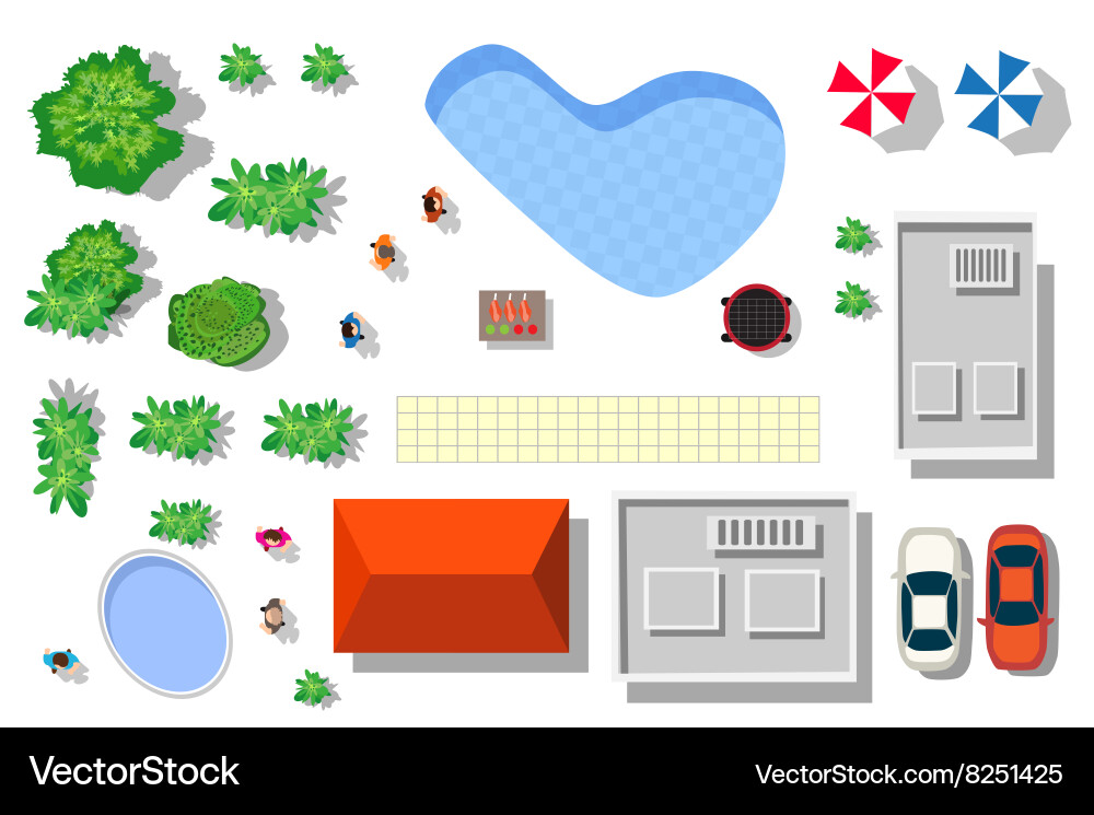Top view of urban Royalty Free Vector Image - VectorStock