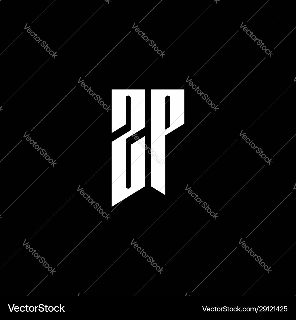 Zp logo monogram with emblem style isolated Vector Image