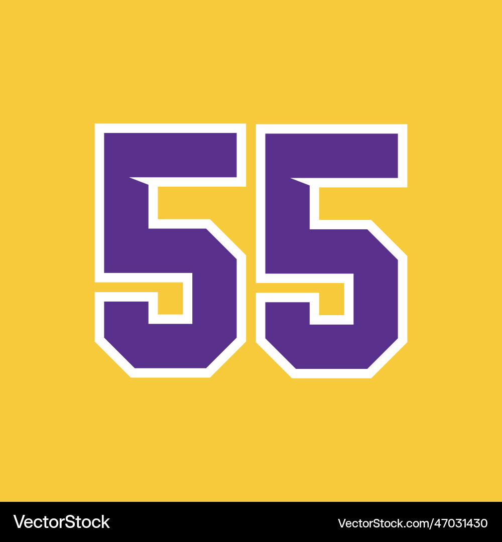 Basketball sport number template 55 Royalty Free Vector