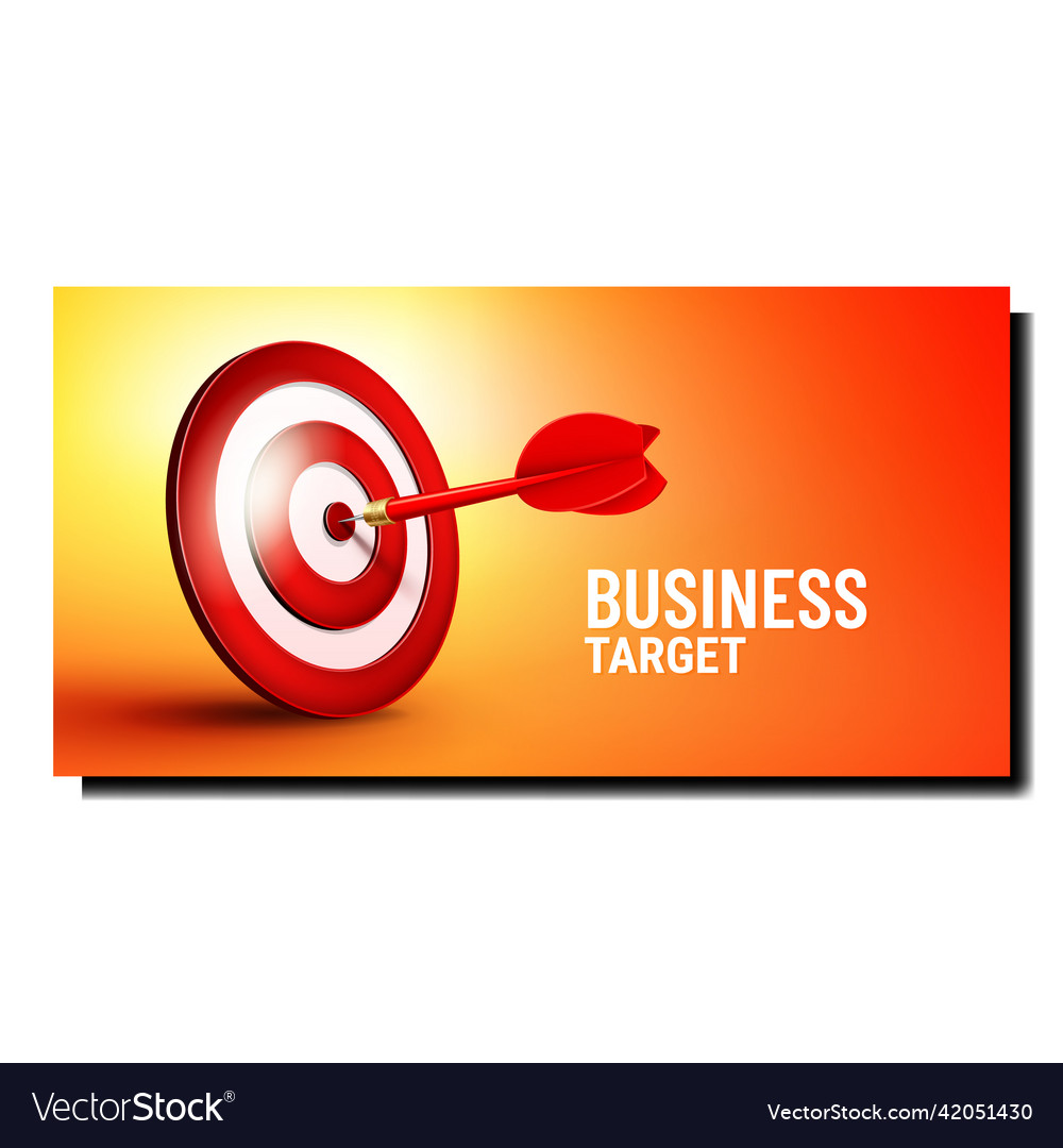 Business target success hit in dart poster Vector Image Business target success hit in dart poster Vector Image