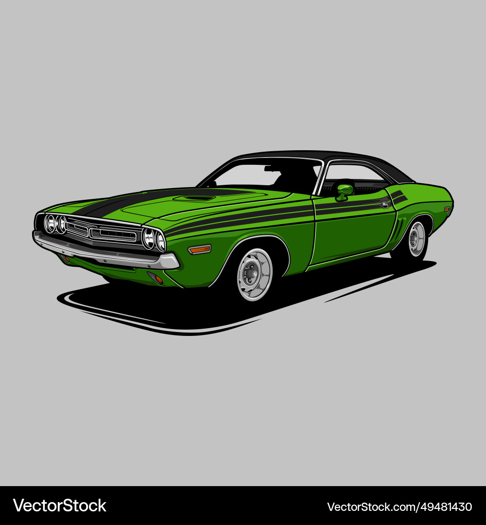 Challenger rt 383 magnum green Royalty Free Vector Image