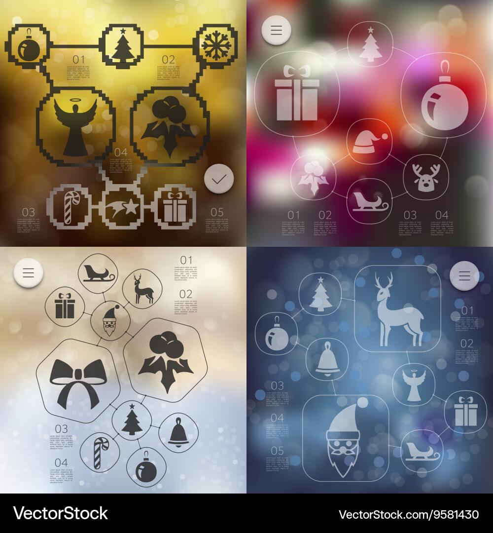 Christmas infographic with unfocused background Vector Image