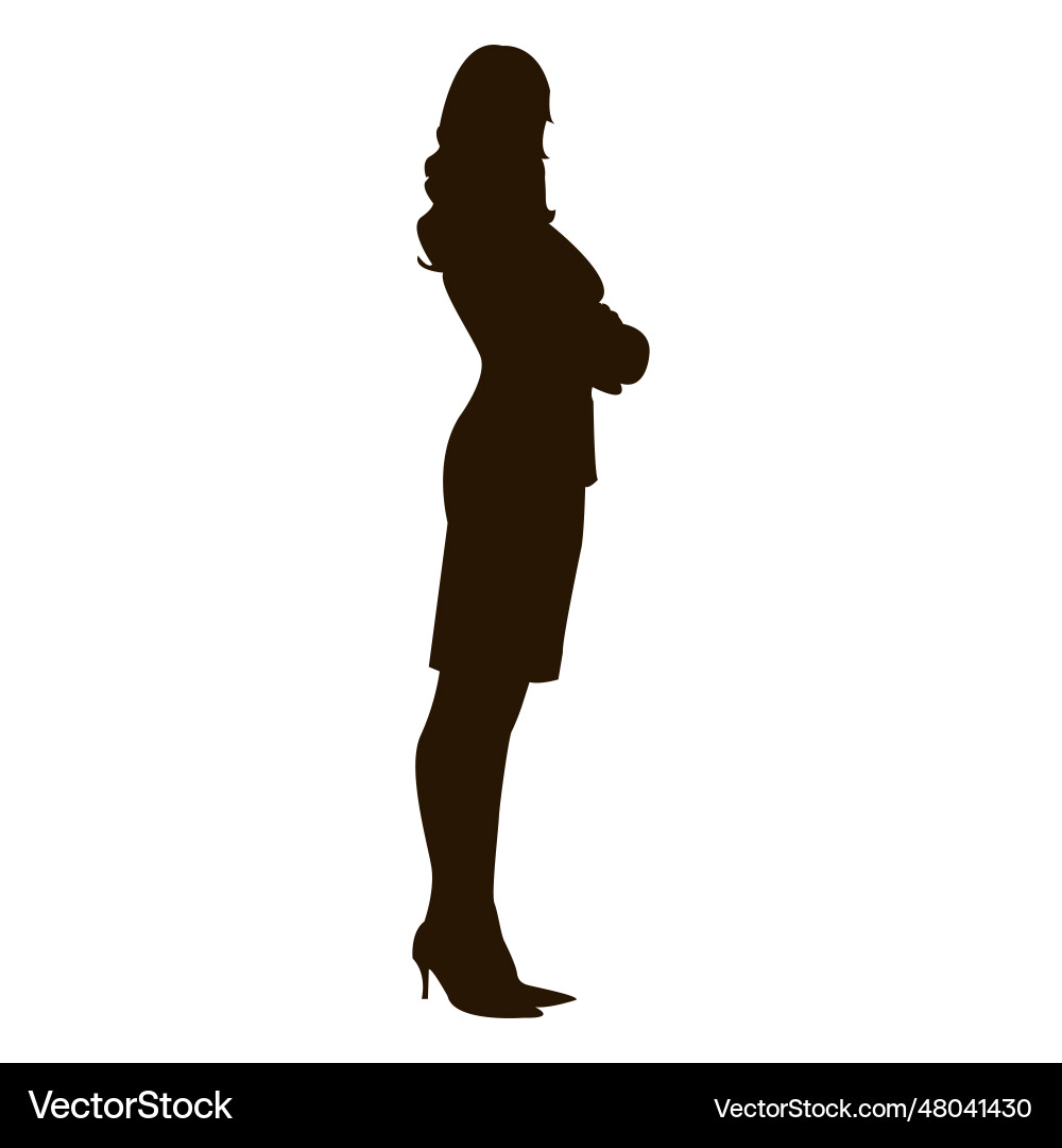Cross arms female executive Royalty Free Vector Image