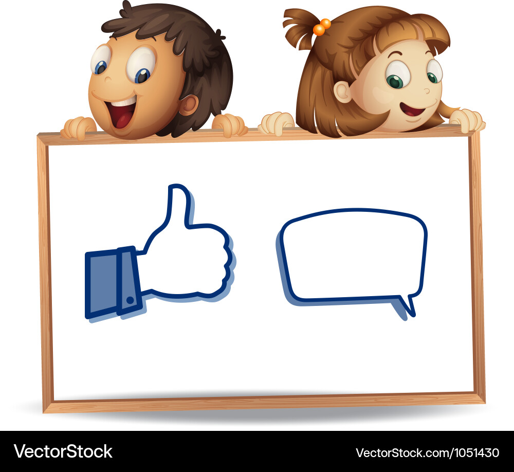 Kids with thumb and call out Royalty Free Vector Image