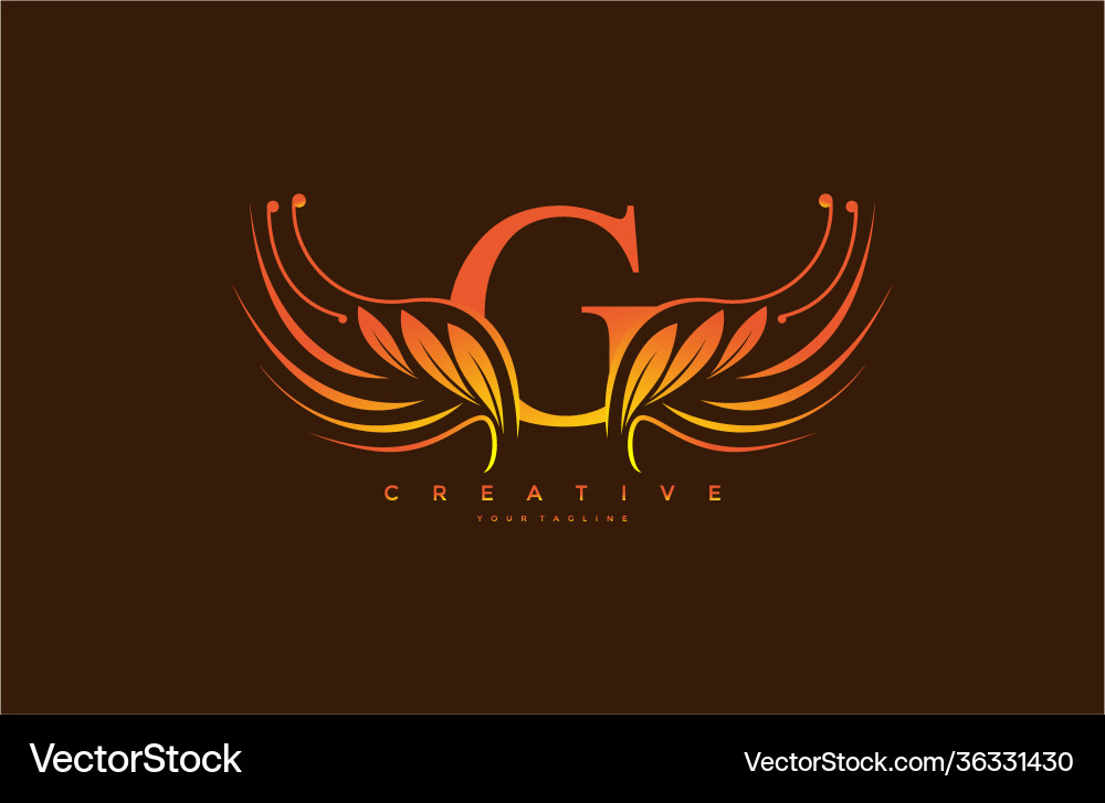 Modern color gradient g typography flourishes Vector Image