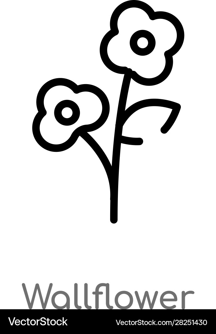 Outline wallflower icon isolated black simple Vector Image