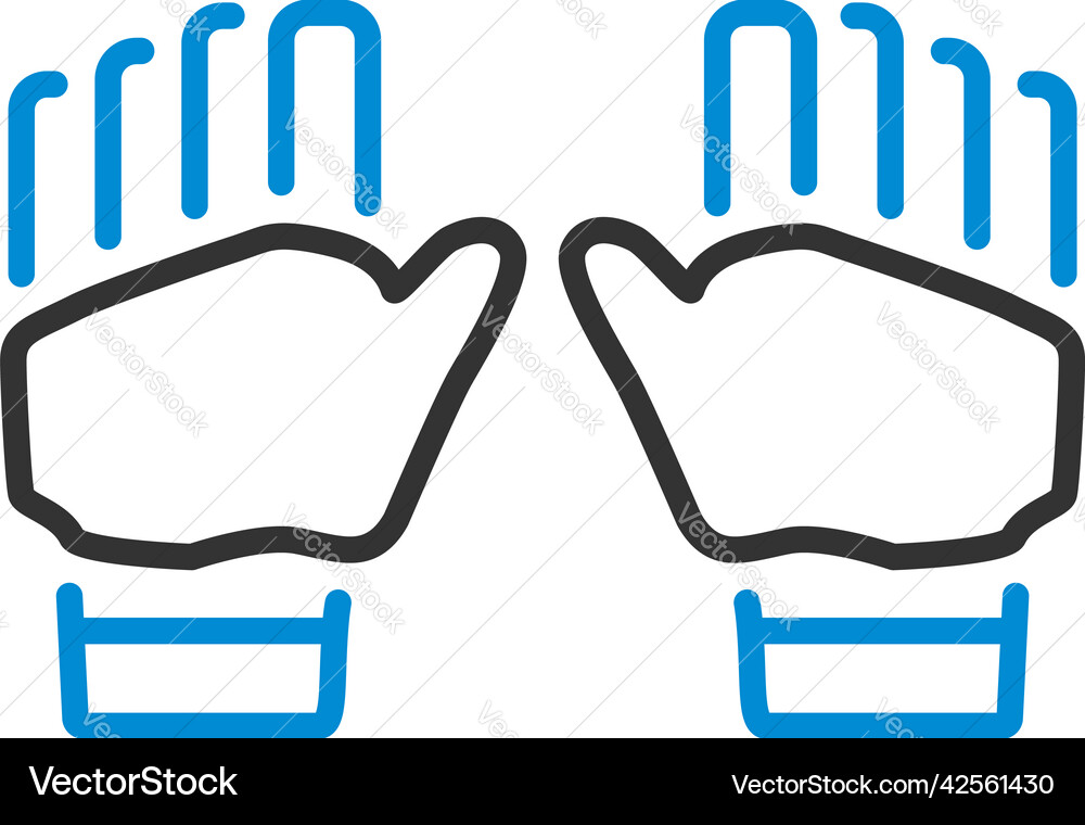Pair of cricket gloves icon Royalty Free Vector Image