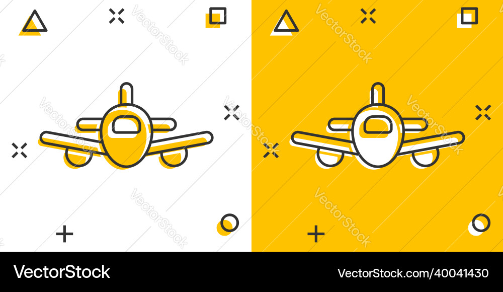 Plane icon in comic style airplane cartoon Vector Image