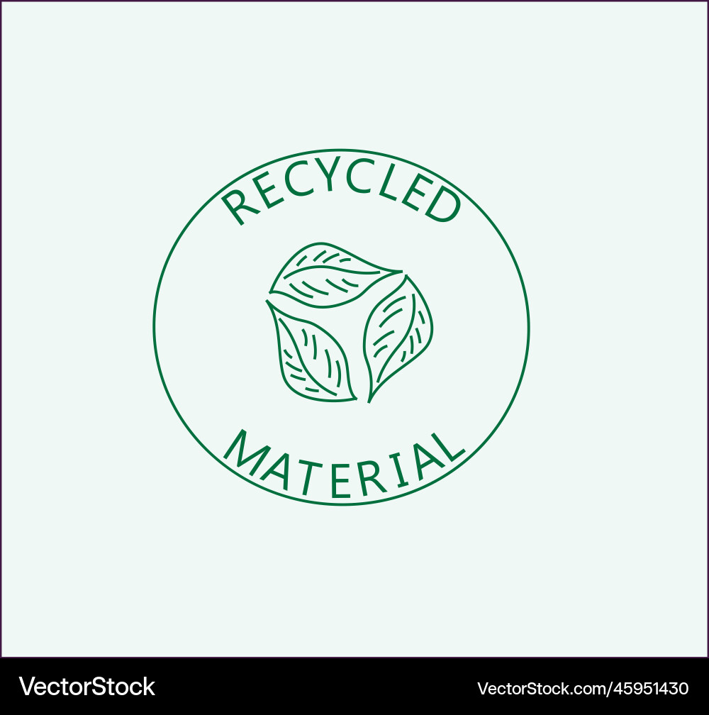 Recycled material emblem logo in minimalistic Vector Image