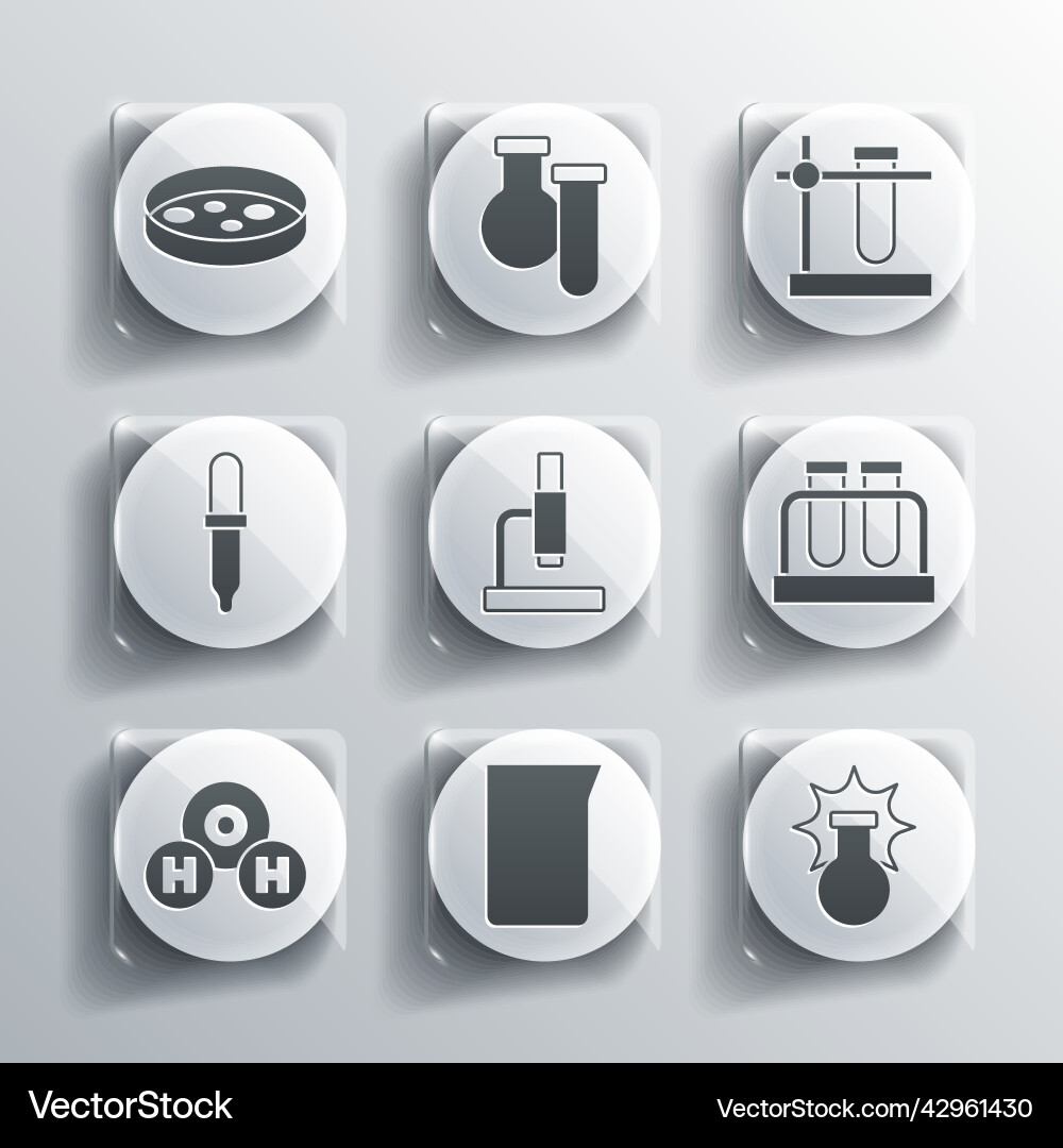 Set laboratory glassware or beaker chemical Vector Image