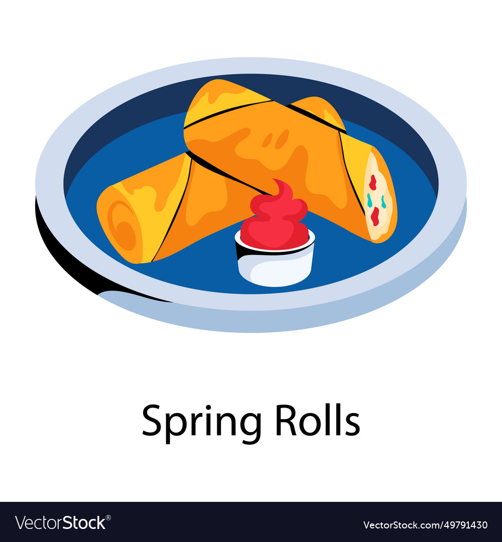 Spring rolls Royalty Free Vector Image - VectorStock Spring rolls Royalty Free Vector Image - VectorStock