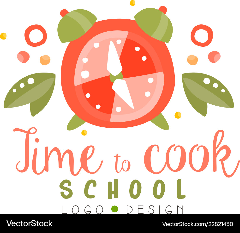 Time to cook school logo design kitchen emblem Vector Image
