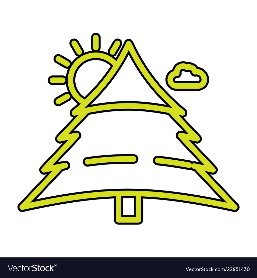 Tree icon in creative design with elements Vector Image