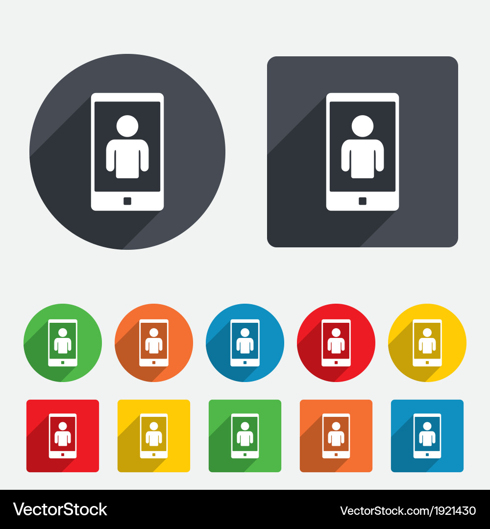 Video call sign icon smartphone symbol Royalty Free Vector