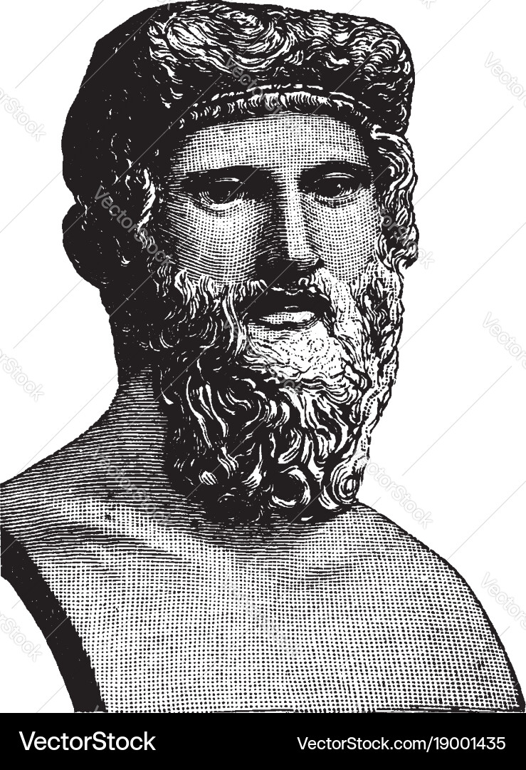 Bust of plato vintage Royalty Free Vector Image