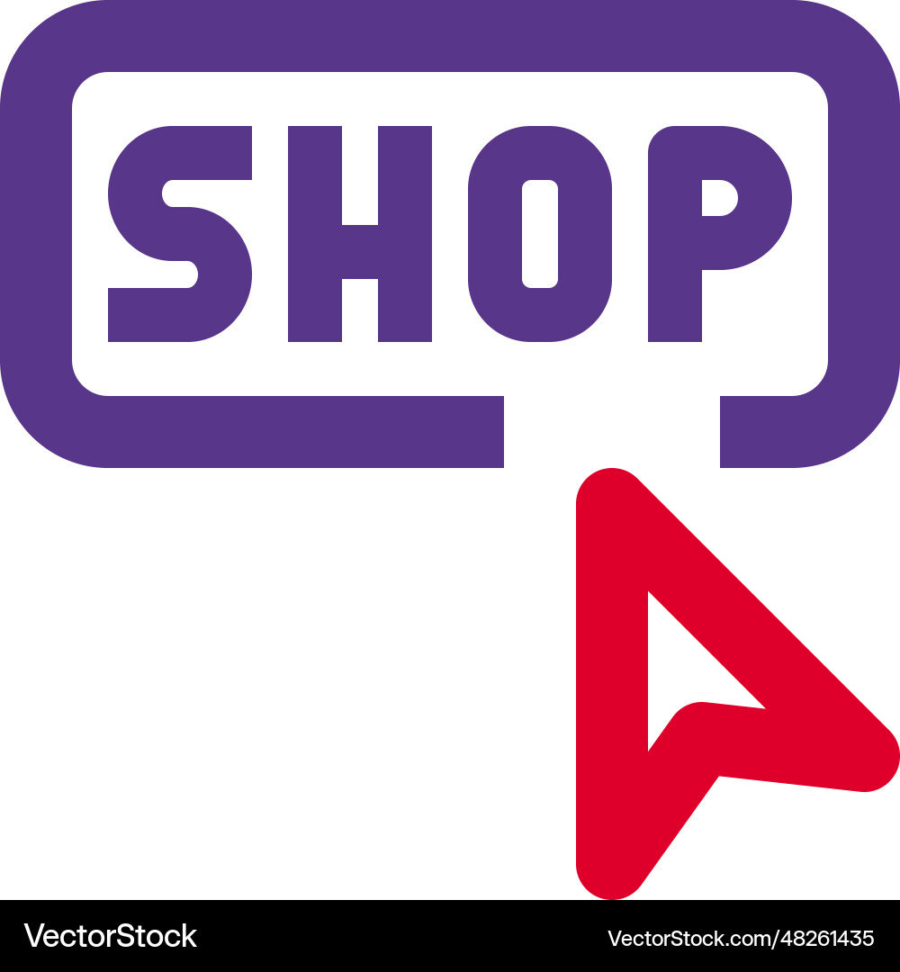 Clicking the shop button while online shopping Vector Image