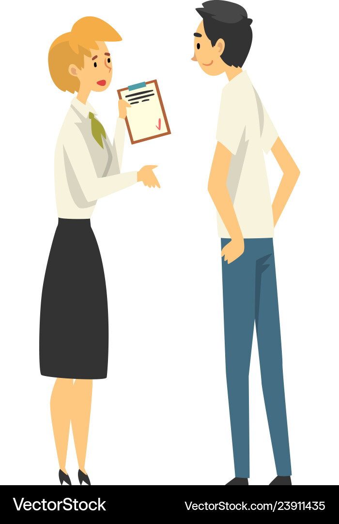 Client consulting at manager bank office Vector Image