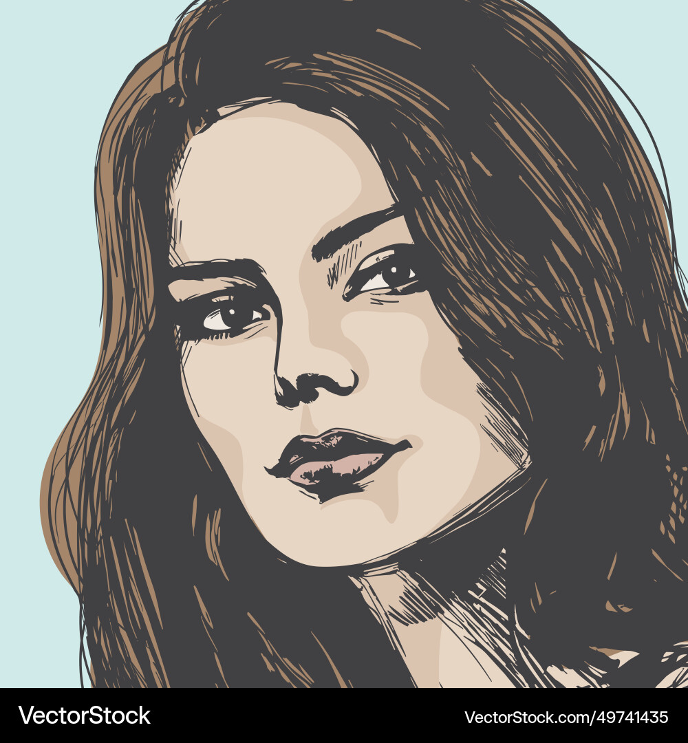 Color female portrait Royalty Free Vector Image