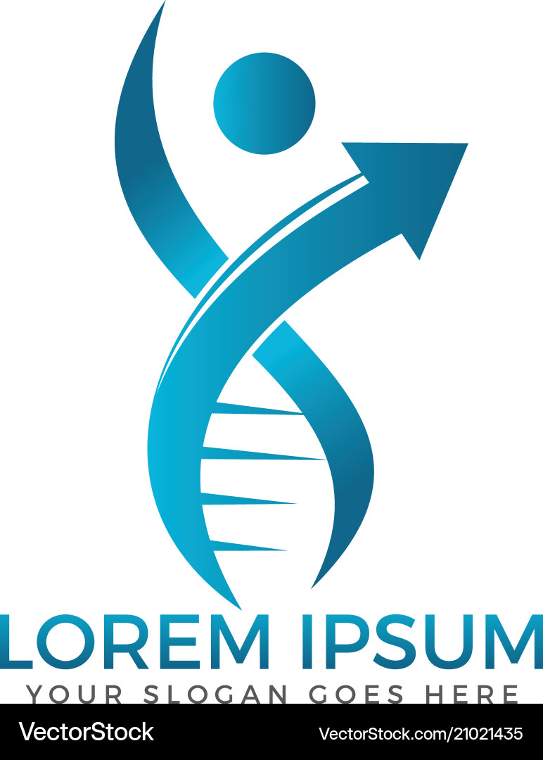Human dna and genetic logo design Royalty Free Vector Image