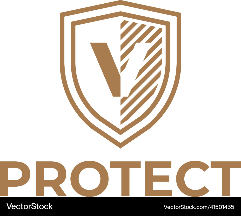 Letter u logo with vintage shield design concept Vector Image