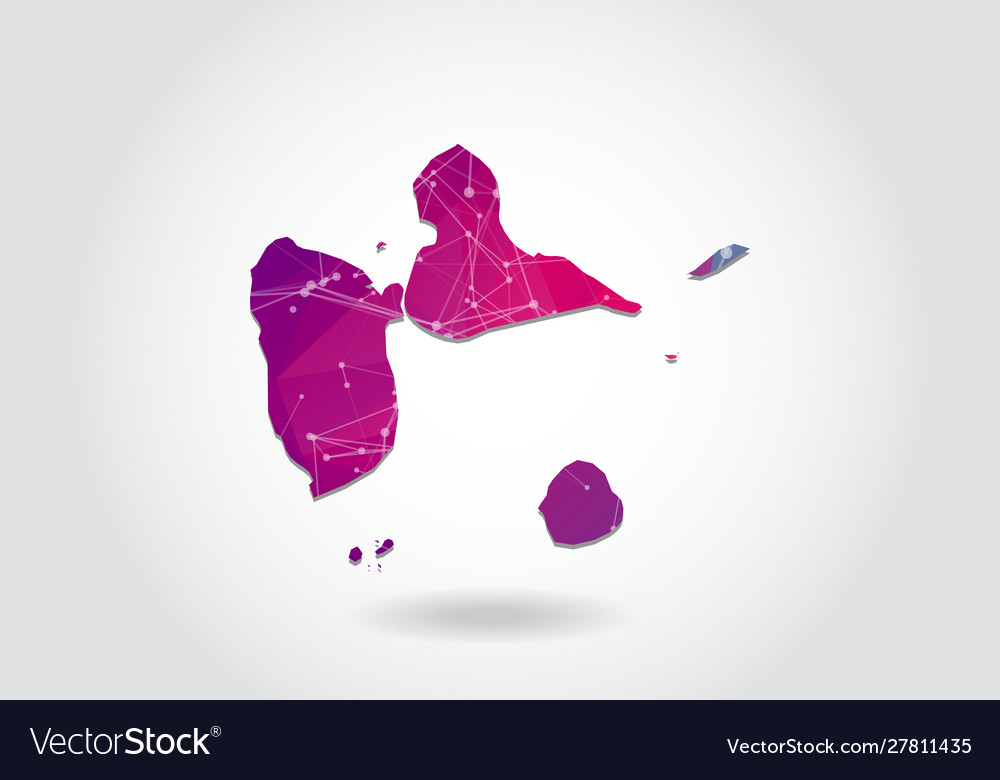 Polygonal guadeloupe map low poly design made Vector Image