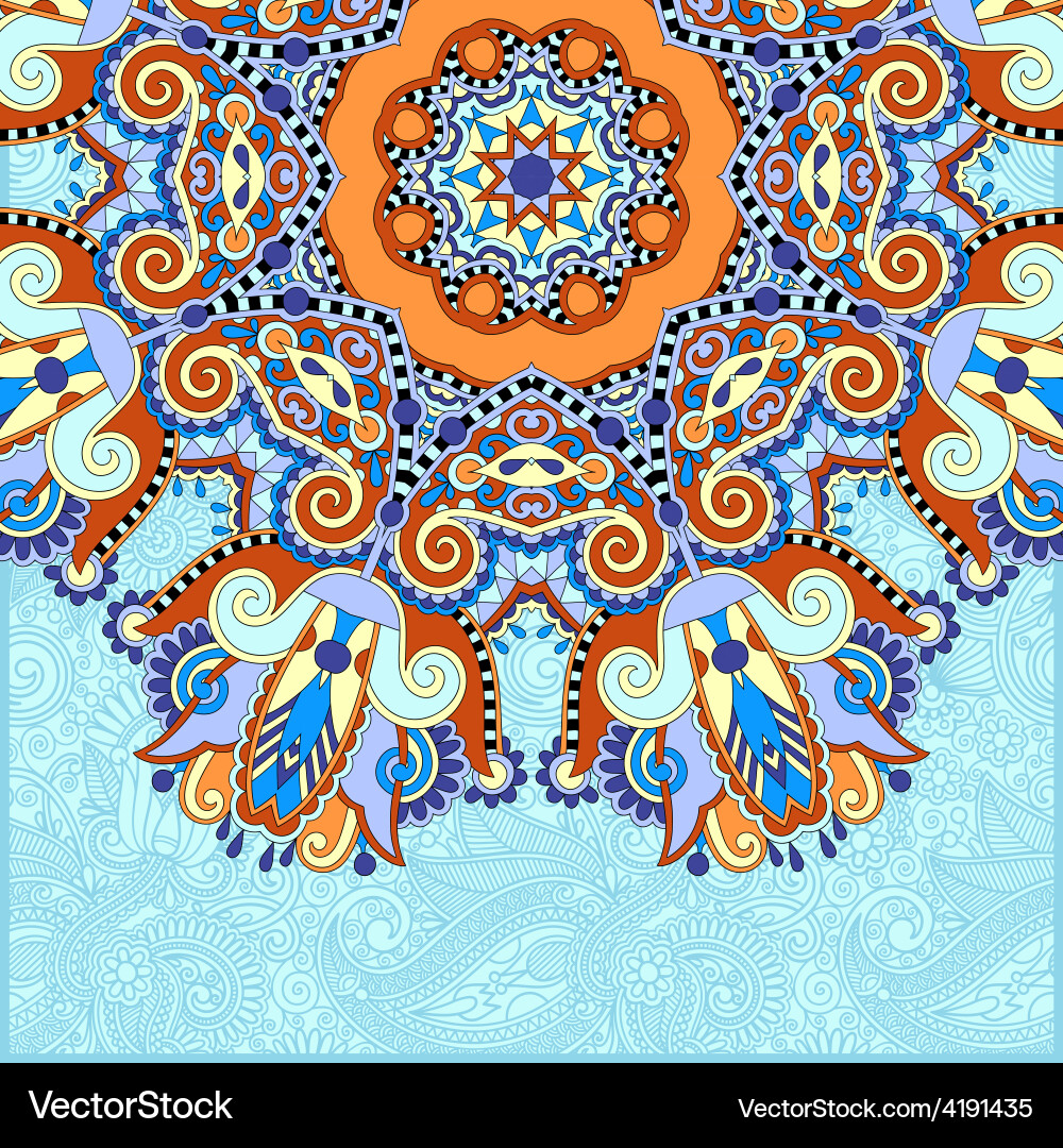 Round pattern in ukrainian oriental ethnic style Vector Image