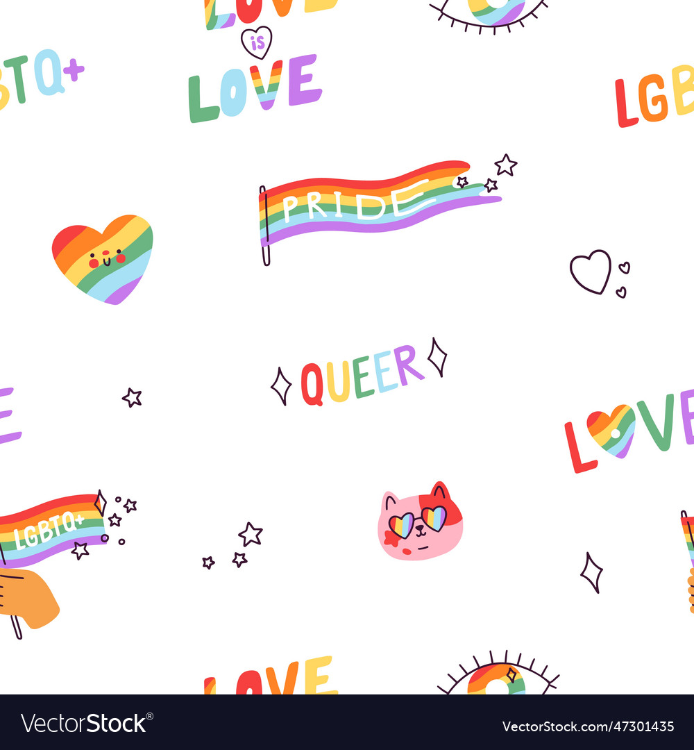 Seamless lgbt pattern endless background lgbtq Vector Image Seamless lgbt pattern endless background lgbtq Vector Image