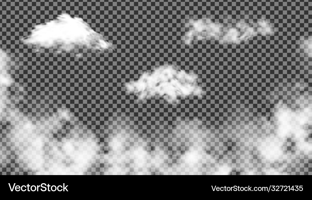 Sky cloud on transparent smog effect fog Vector Image