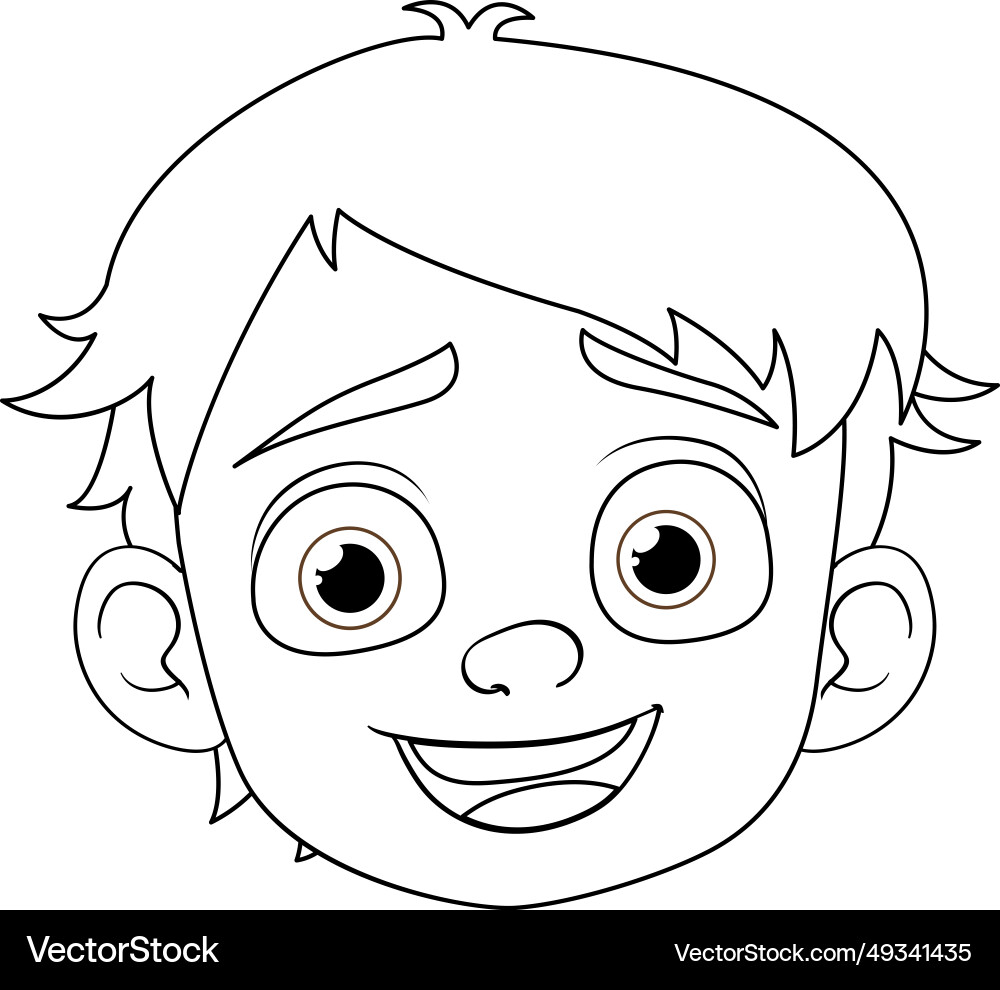 Smiling cartoon boy with doodle outline Royalty Free Vector