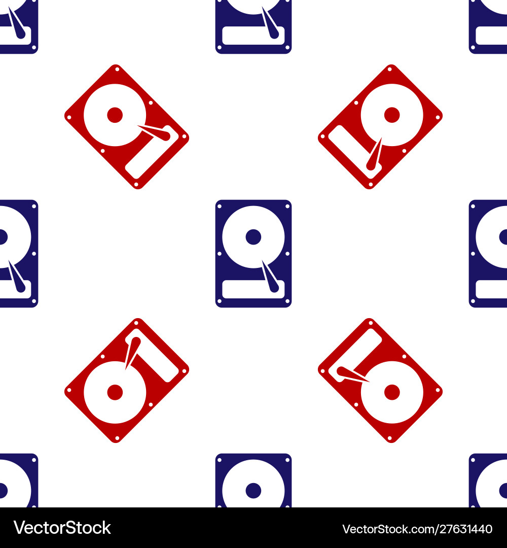 Blue and red hard disk drive hdd icon isolated Vector Image