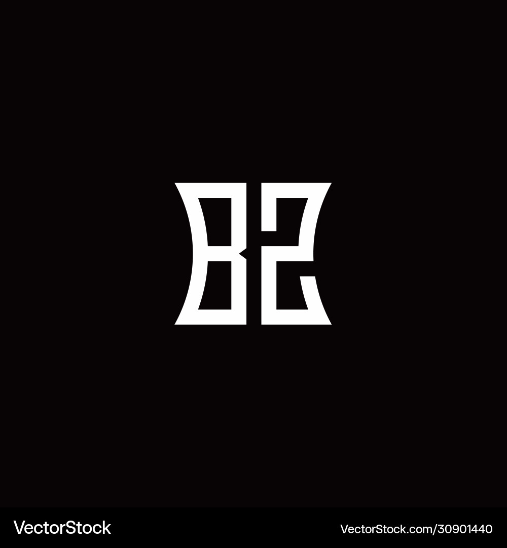 Bz monogram logo letter with curved side style Vector Image