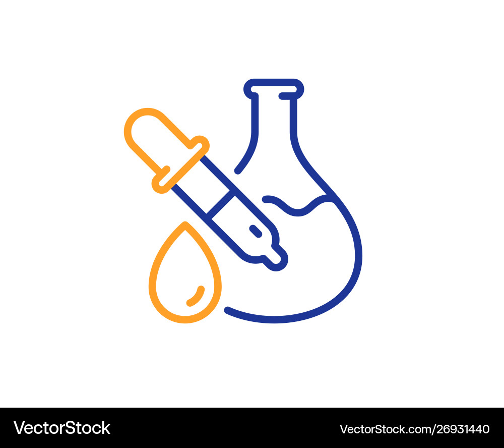 Chemistry experiment line icon laboratory flask Vector Image