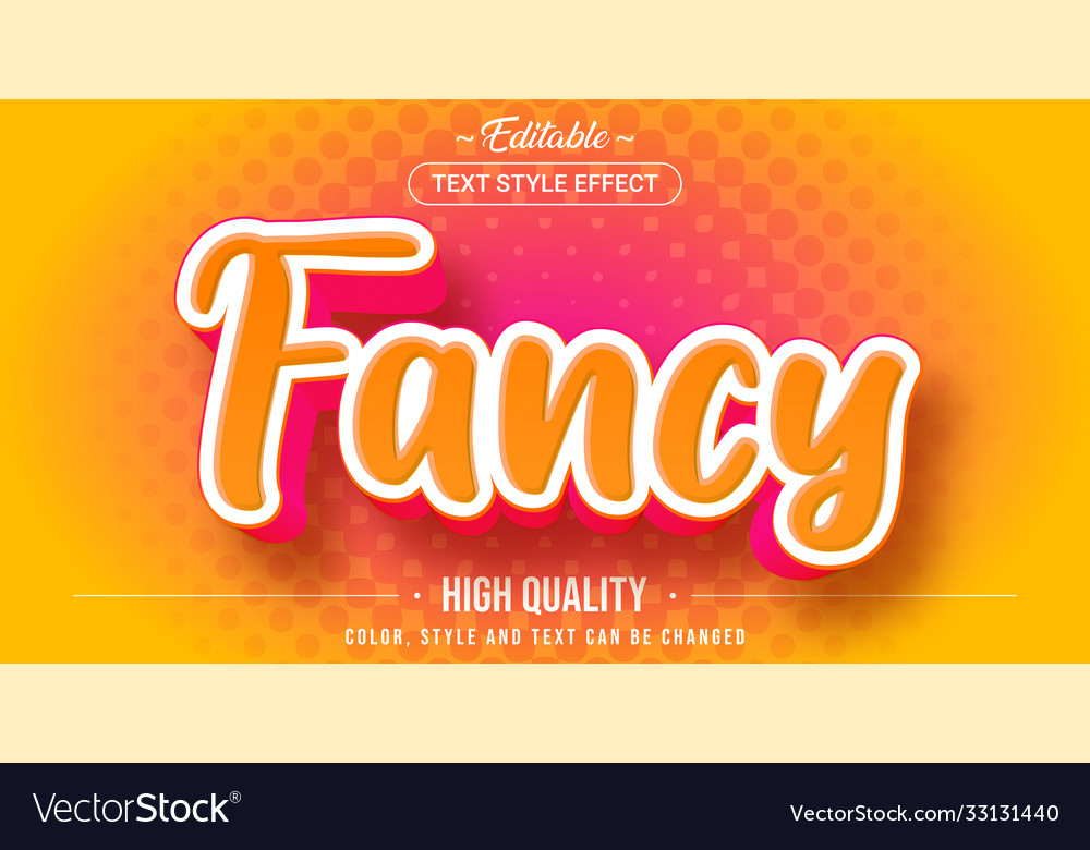 Editable text style effect - fancy theme style Vector Image