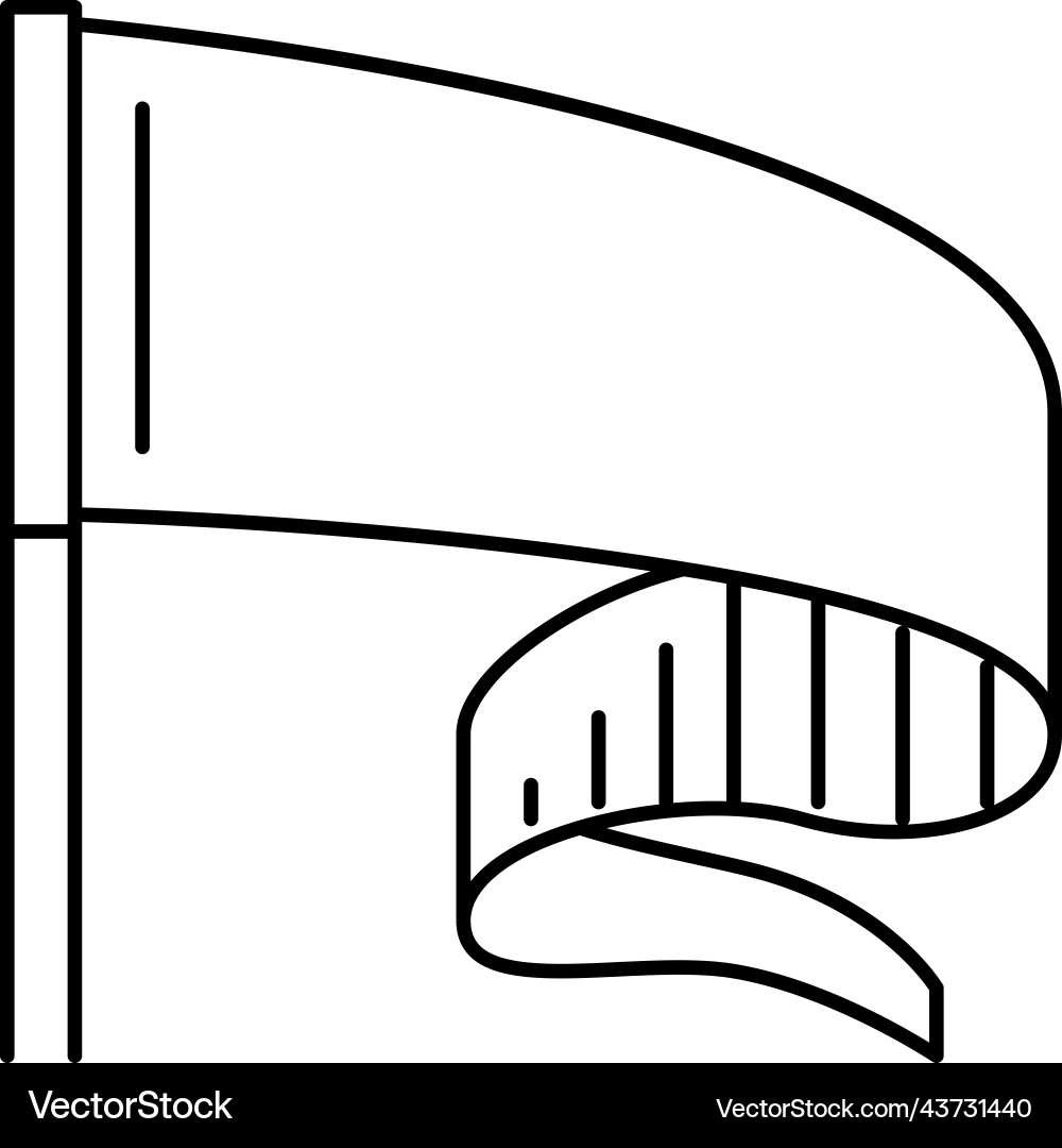 Flag ribbon banner design line icon Royalty Free Vector