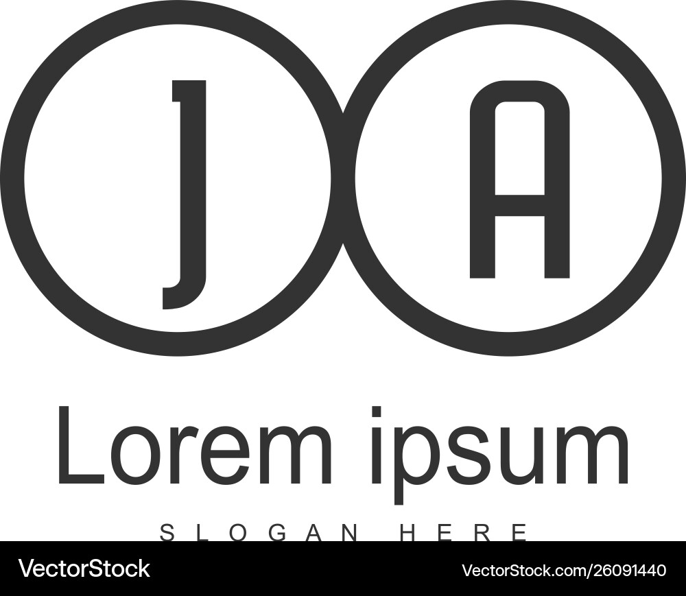 Initial ja logo template with modern frame Vector Image