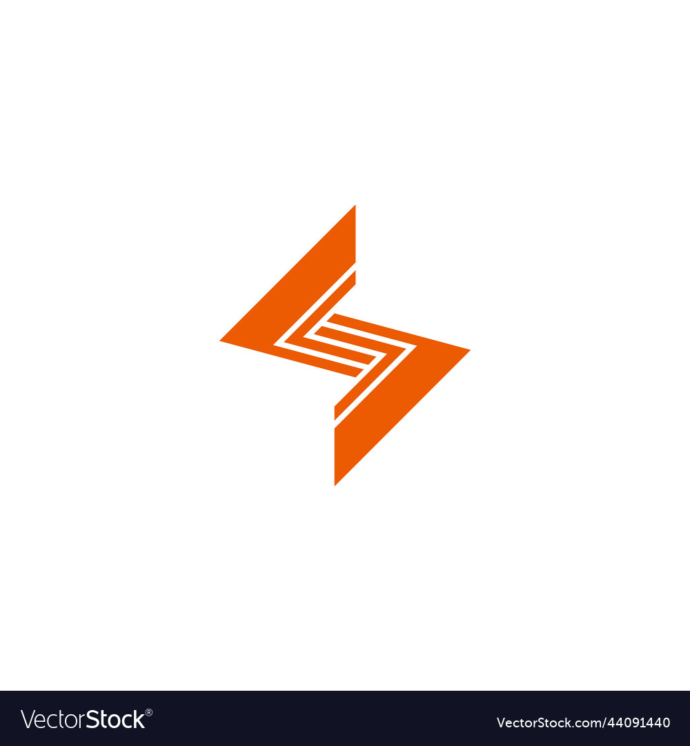 Letter s stripes thunder flash logo Royalty Free Vector